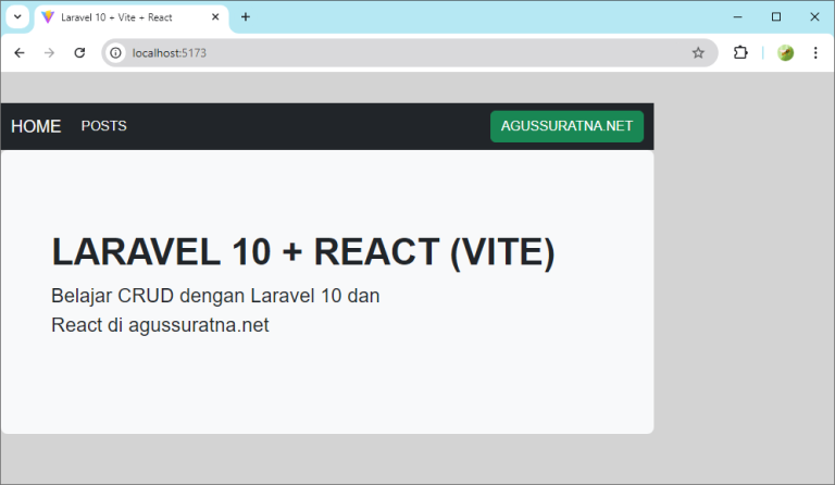 Tutorial Laravel 10 dan Reactjs #2 : Install dan Konfigurasi React Router DOM - agussuratna.net